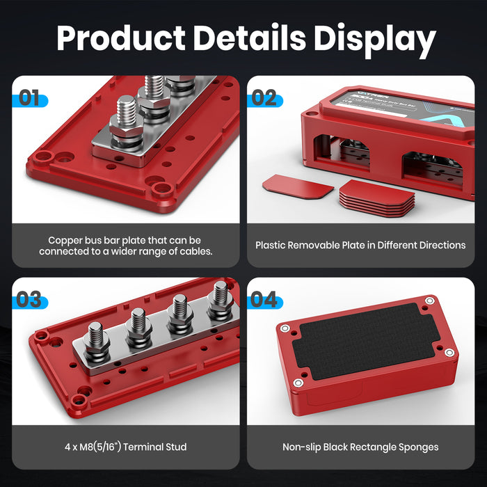 Vatrer Electrical Bus Bars, Nickel Plated and Copper 300A DC 48V Power ...
