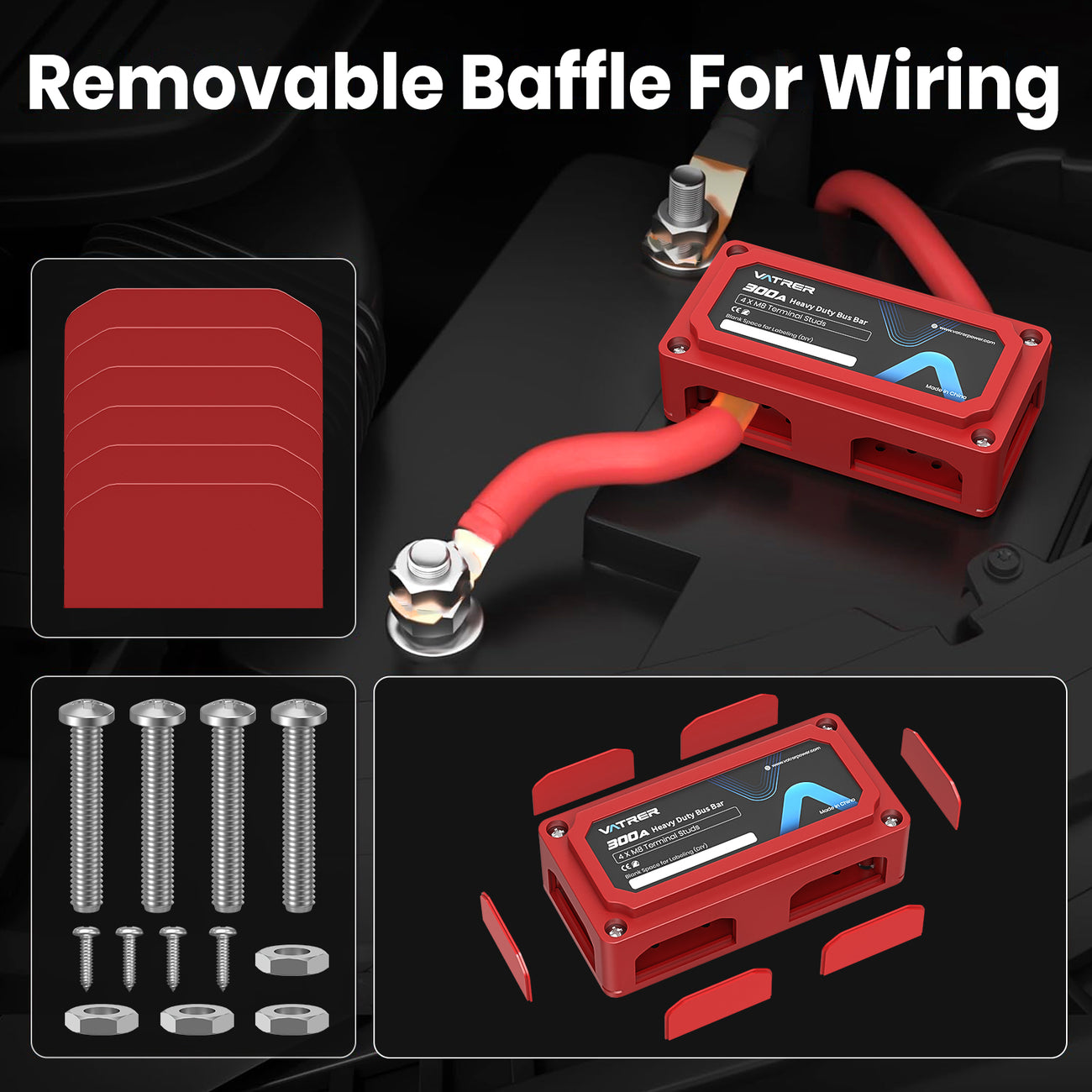 Vatrer Electrical Bus Bars, Nickel Plated and Copper 300A DC 48V Power ...