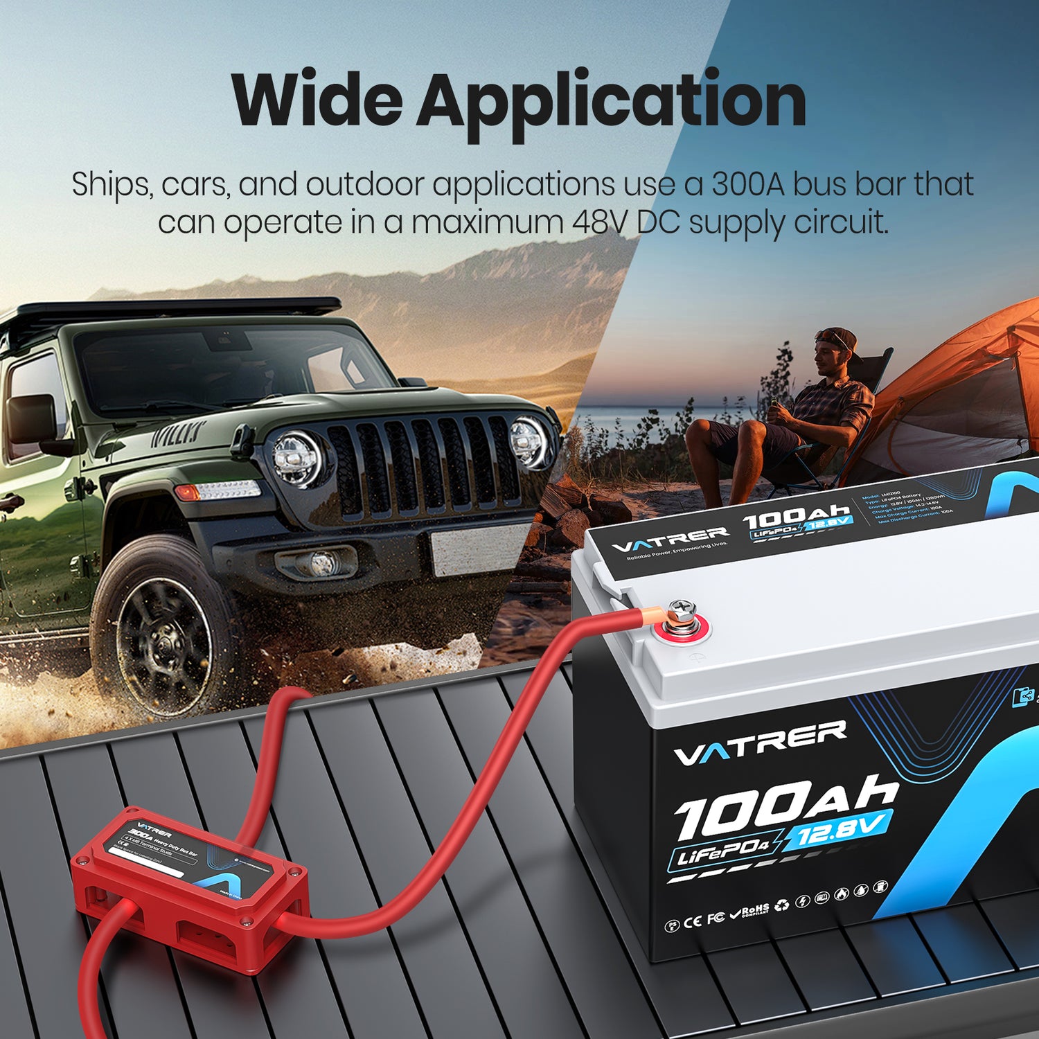 Vatrer Electrical Bus Bars, Nickel Plated and Copper 300A DC 48V Power ...